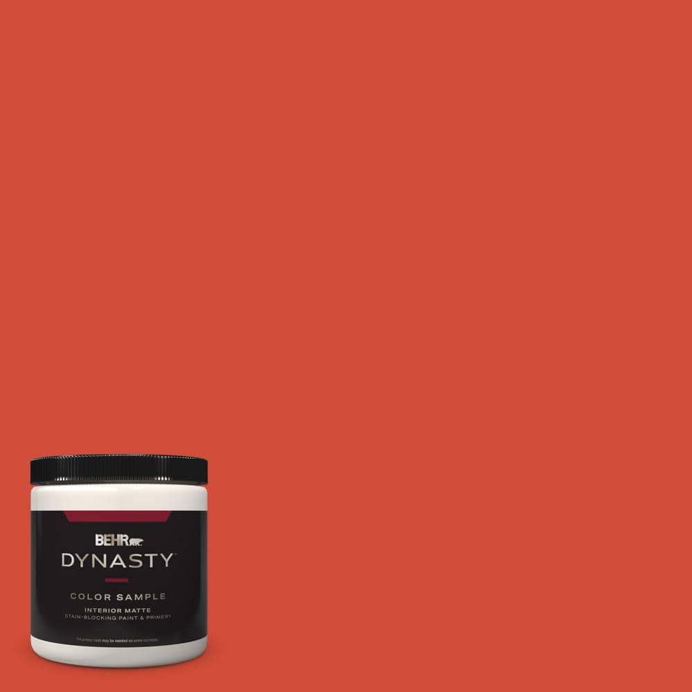 BEHR DYNASTY 8 oz. #S-G-190 Red Hot Matte Stain-Blocking Interior ...
