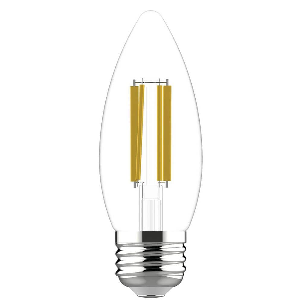 GE 100.0-Watt Equivalent B12 Candle style LED Light Bulb Clear Daylight ...