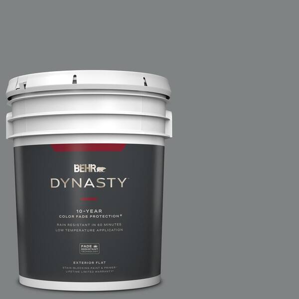 BEHR DYNASTY 5 gal. #PPU26-03 Legendary Gray Flat Exterior Stain ...