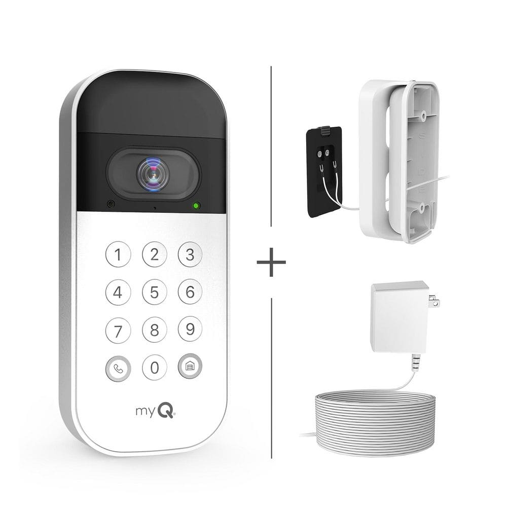 Chamberlain myQ Smart Video Garage Door Keypad with Wired Power Adapter ...