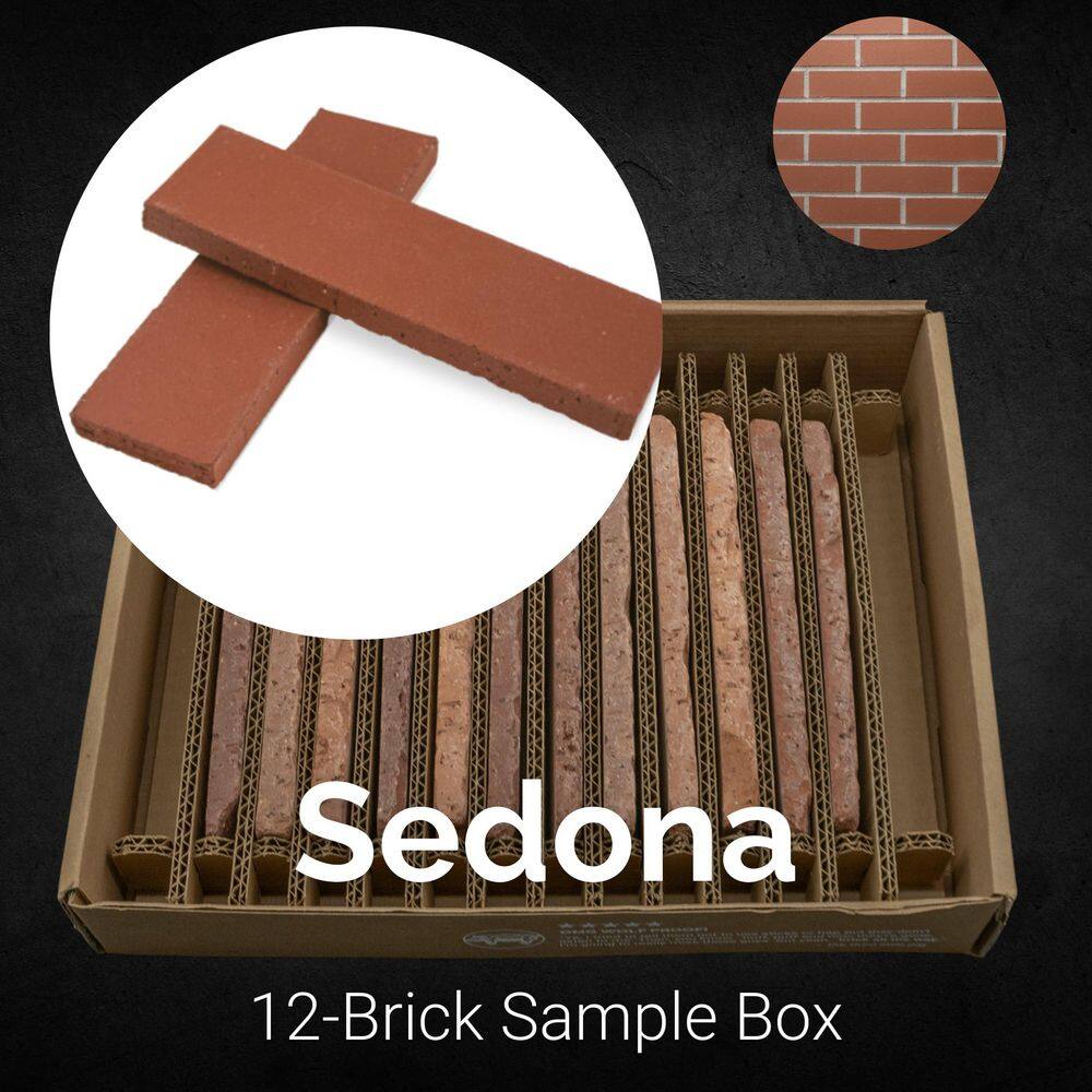 Old Mill Brick Sample Box Sedona Thin Brick 7.625 in. x 2.25 in. x 0.5 ...
