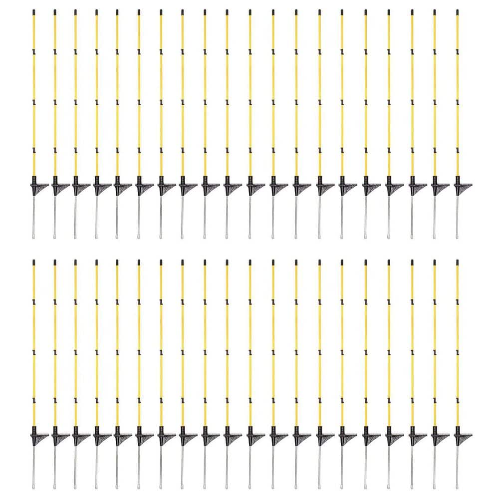 SenQWFa 46 in. Fiberglass Step-in Electric Fence Posts Temporary Garden ...