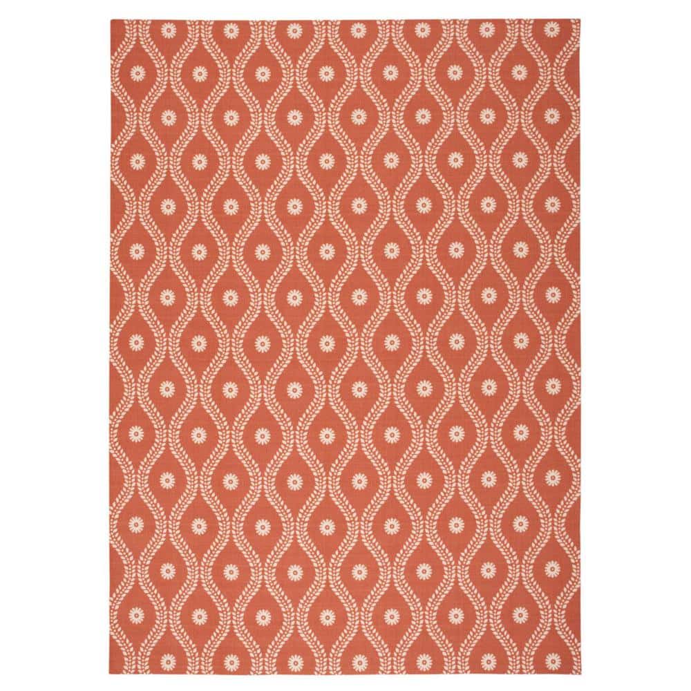 Nourison Corfu Rust 8 ft. x 11 ft. Trellis Transitional Indoor/Outdoor ...