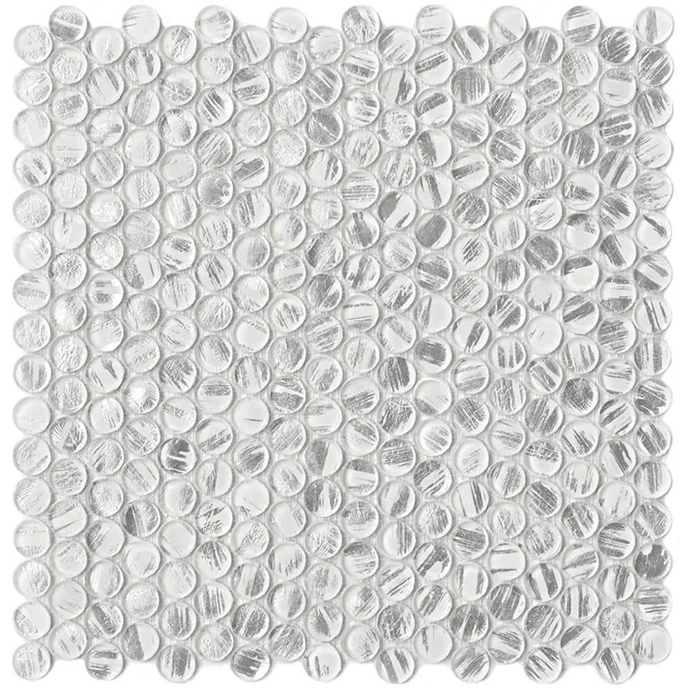 Apollo Tile Majeste Glossy Silver 12 2 In X 12 2 In Glass Mosaic Wall