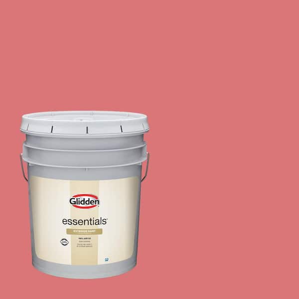 Glidden Essentials 5 gal. PPG1187-5 Red Cedar Satin Exterior Paint ...