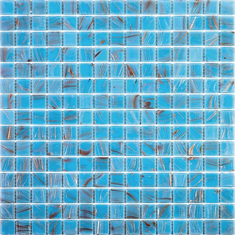 Apollo Tile Celestial 4" x 6" Glossy Maya Blue Glass Mosaic Uniform ...