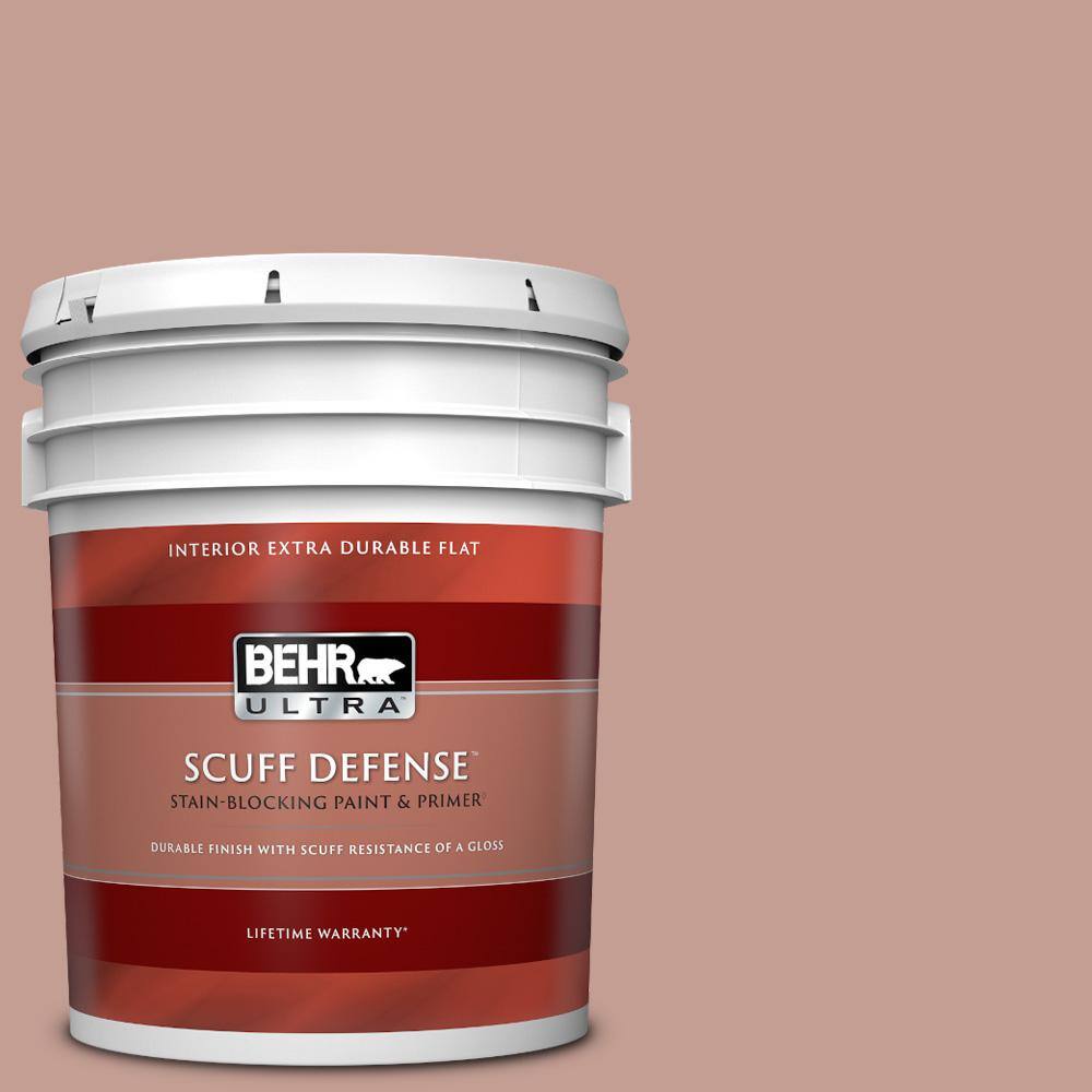 BEHR ULTRA 5 gal. #S170-4 Retro Pink Extra Durable Flat Interior Paint ...