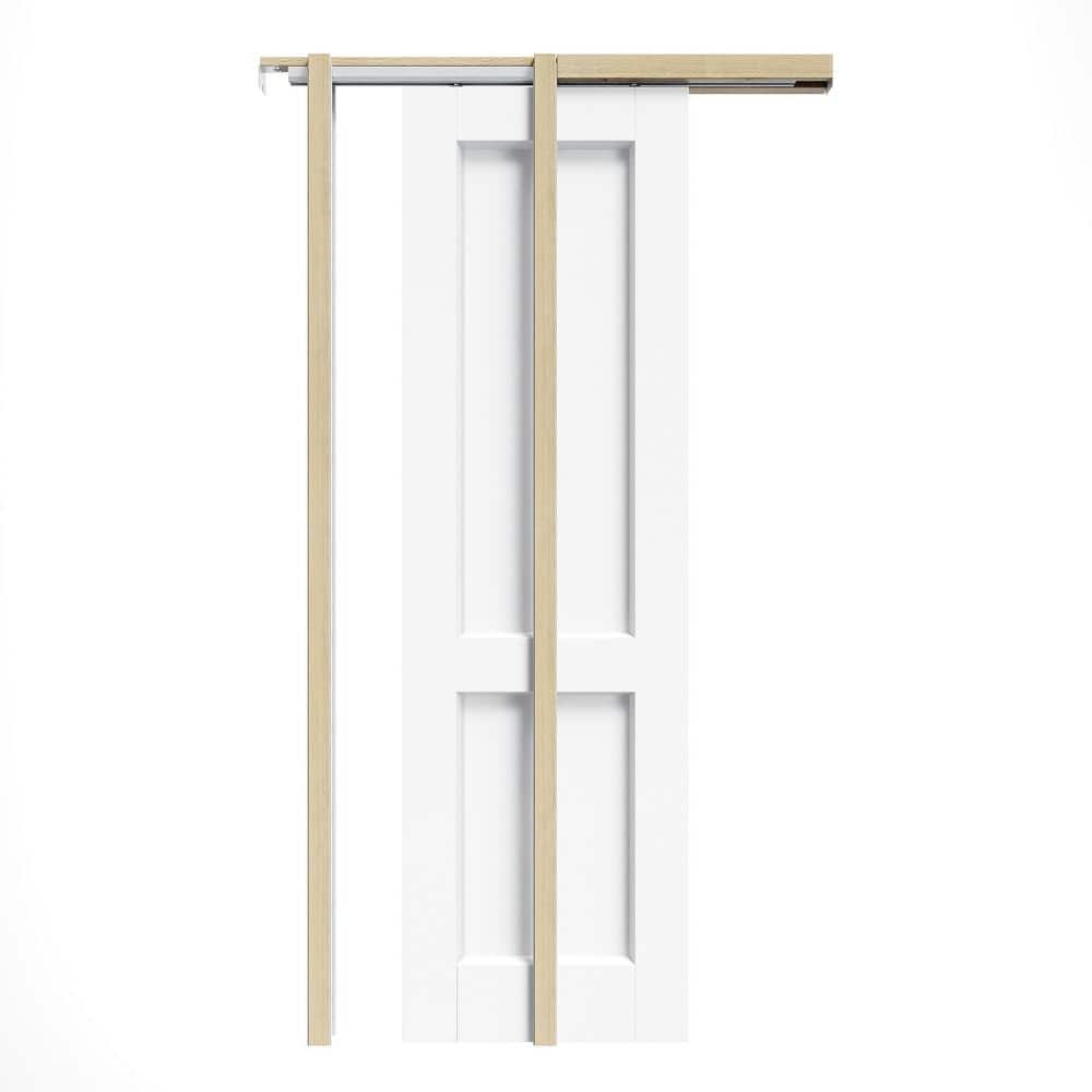 ARK DESIGN 24 in. x 80 in. 2-Panel White Primed Solid Core Door Slab ...