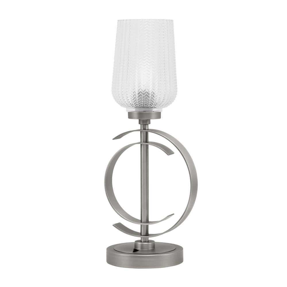 Savanna 18.5 in. Graphite Accent Table Lamp with Clear Textured Glass ...