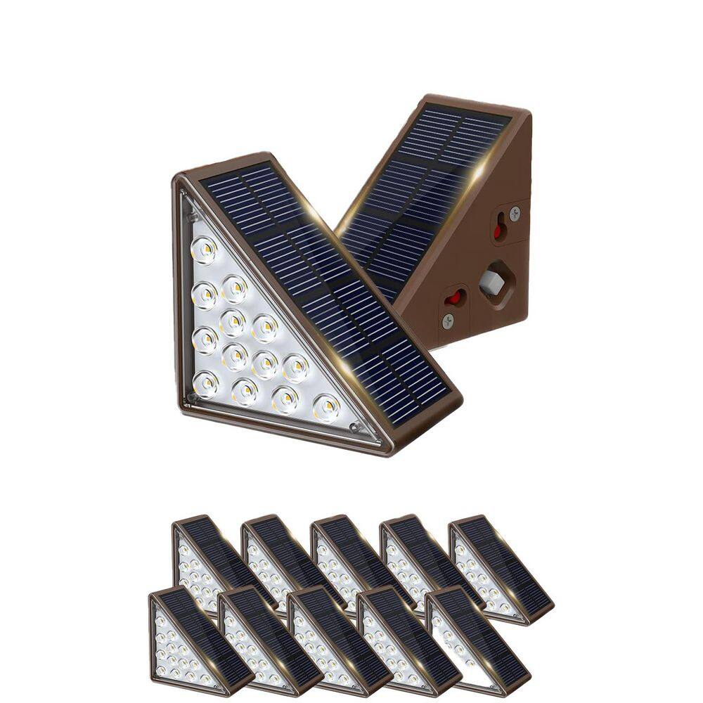 phyfalip 12-Pack Solar Step Lights for Outdoor, Waterproof IP67, Warm ...