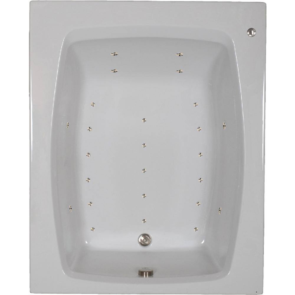 Comfortflo 60 in. x 48 in. Acrylic Rectangular Alcove Air Bathtub with ...