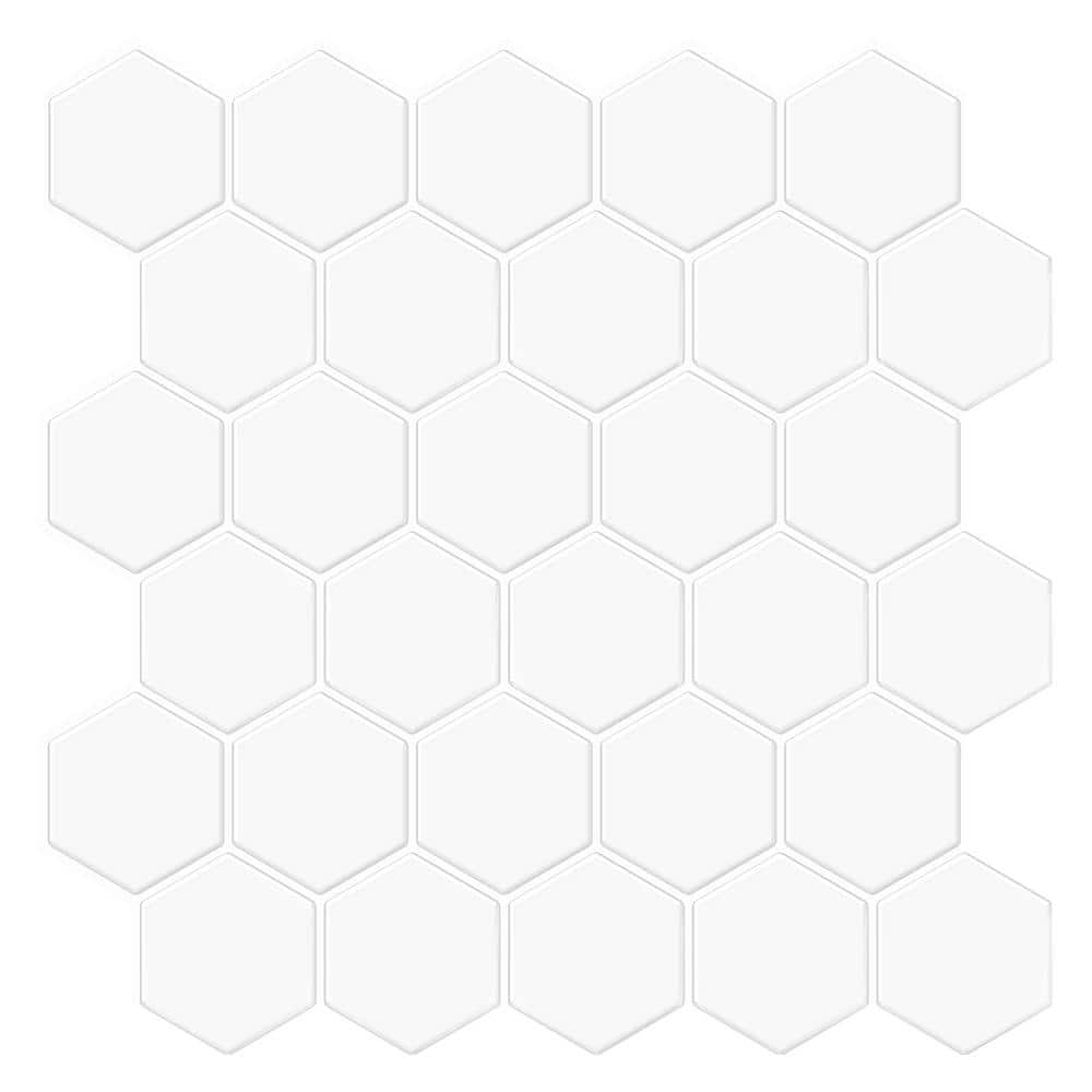 Reviews for Tic Tac Tiles Thicker Hexagon White 12 in. x 12 in. PVC ...