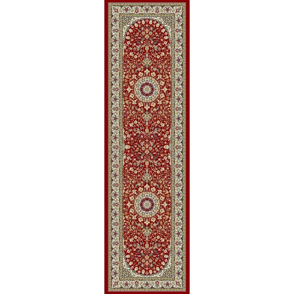 Home Decorators Collection Nicholson Red/Ivory 2 ft. x 11 ft. Indoor ...