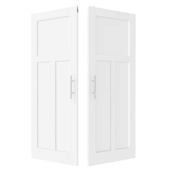 TENONER 60 in. x 80 in. Solid Wood and MDF,T-Shaped, White Primed ...