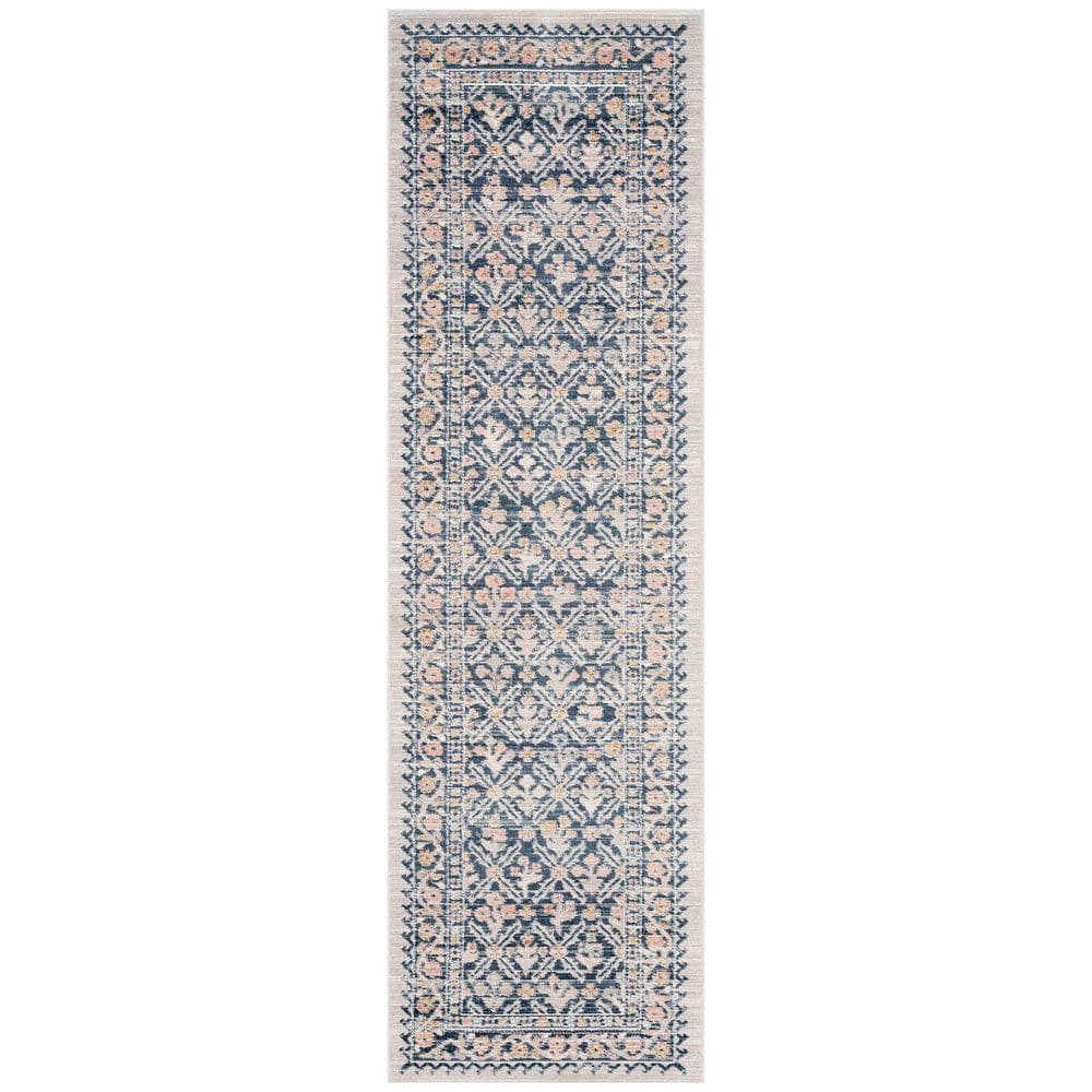 Tayse Rugs Crestwood Navy 2 ft. x 8 ft. Oriental Indoor Area Rug ...