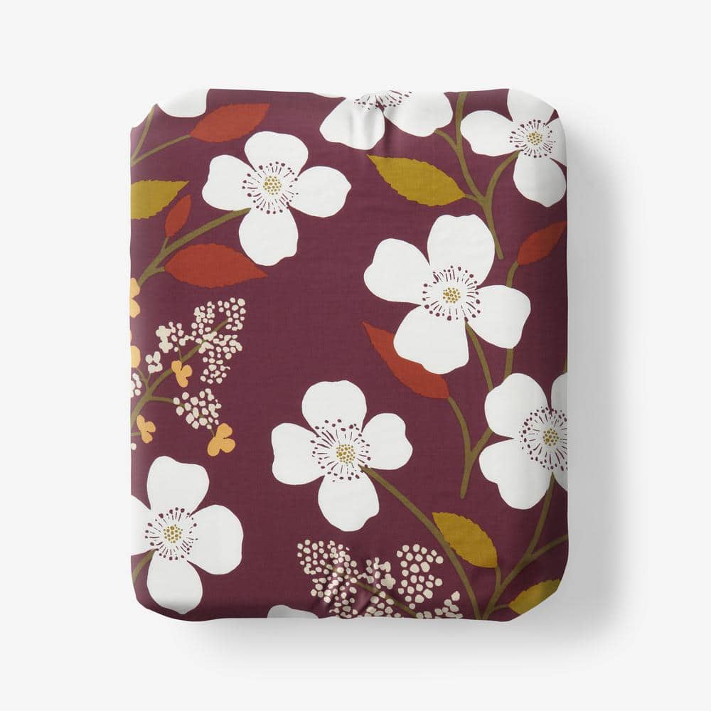 The Company Store Company Cotton Adley Floral Plum Cotton Percale Twin ...