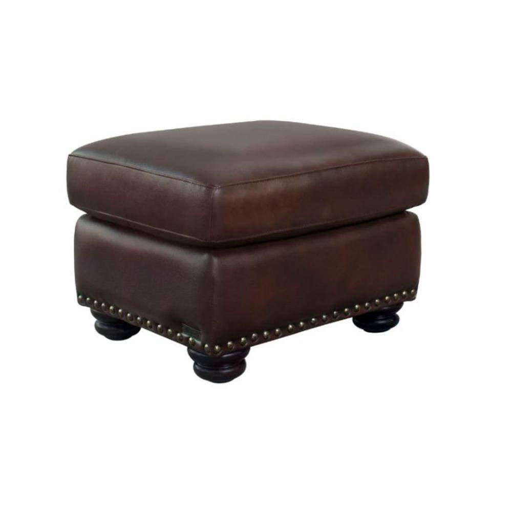 DEVON & CLAIRE Caden Leather Ottoman PRM-AUSTIN-4 - The Home Depot