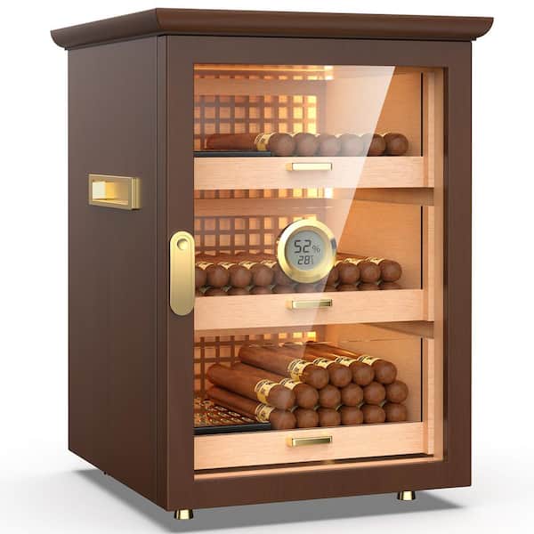 Mojgar Desktop 150-Counts Cigar Humidor Cabinet With Digital Hygrometer ...