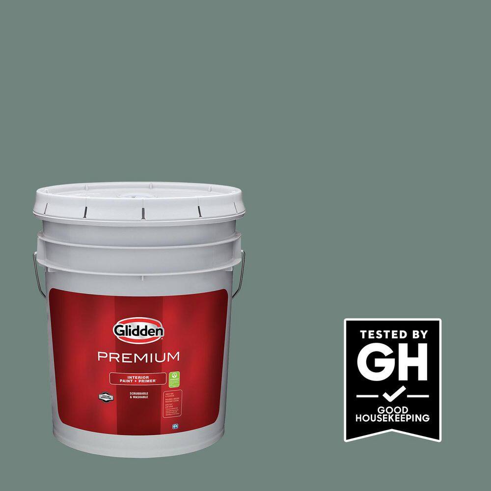 Glidden Premium 5 gal. PPG1136-6 Dwarf Spruce Semi-Gloss Interior Latex ...