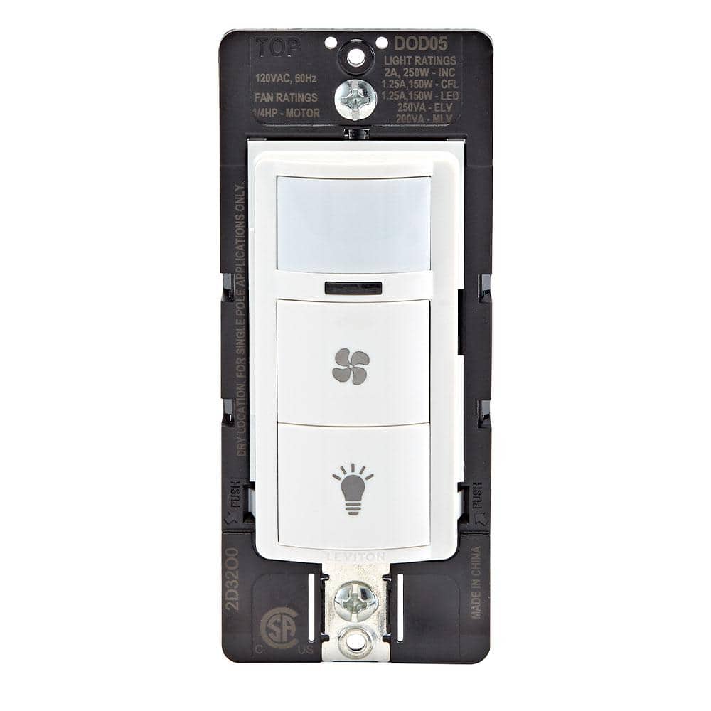 Leviton Decora Single Pole In-Wall Combination Occupancy Sensor with ...