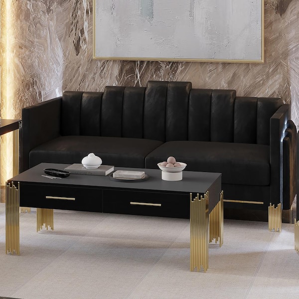 New Classic Furniture Empire Lighted Sofa Black