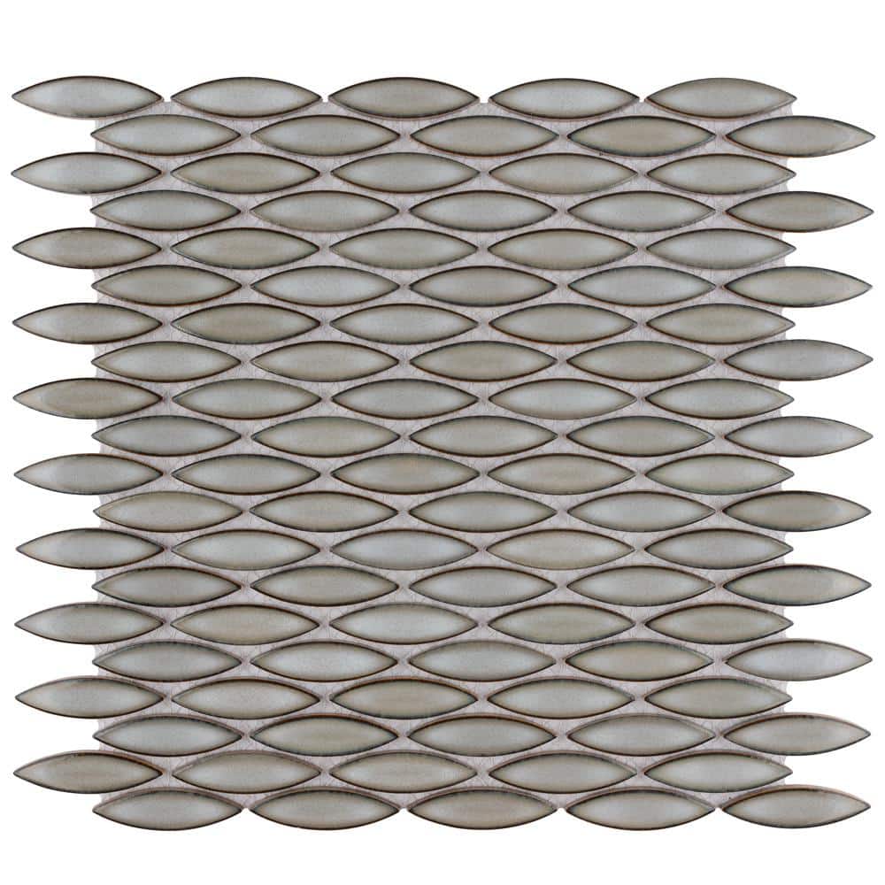 Merola Tile Pescado Linen Grey 6 in. x 6 in. Porcelain Mosaic Take Home ...