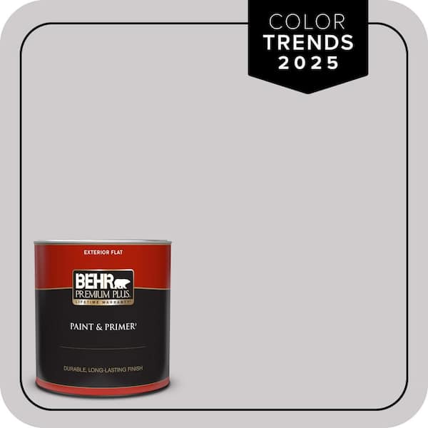 BEHR PREMIUM PLUS 1 qt. #MQ3-28 Rock Crystal Flat Exterior Paint ...