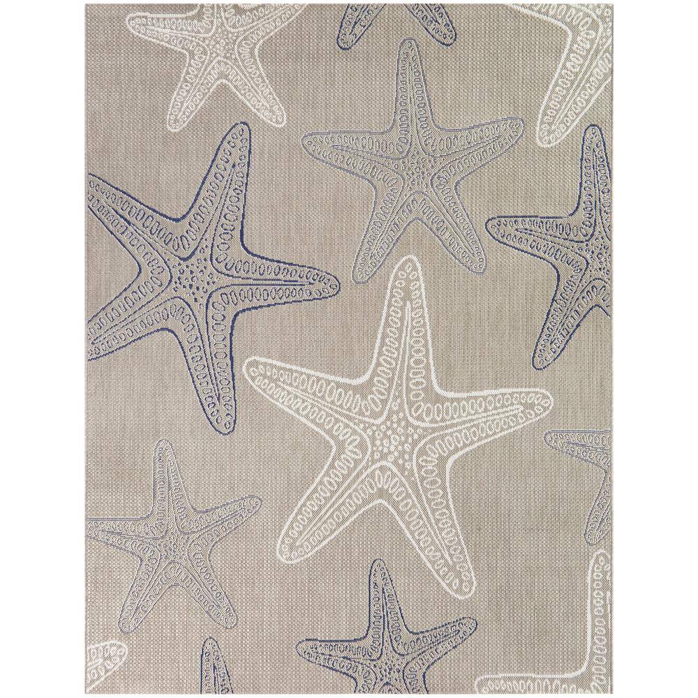 StyleWell Taupe 5 ft. x 7 ft. Starfish Indoor/Outdoor Patio Area Rug ...