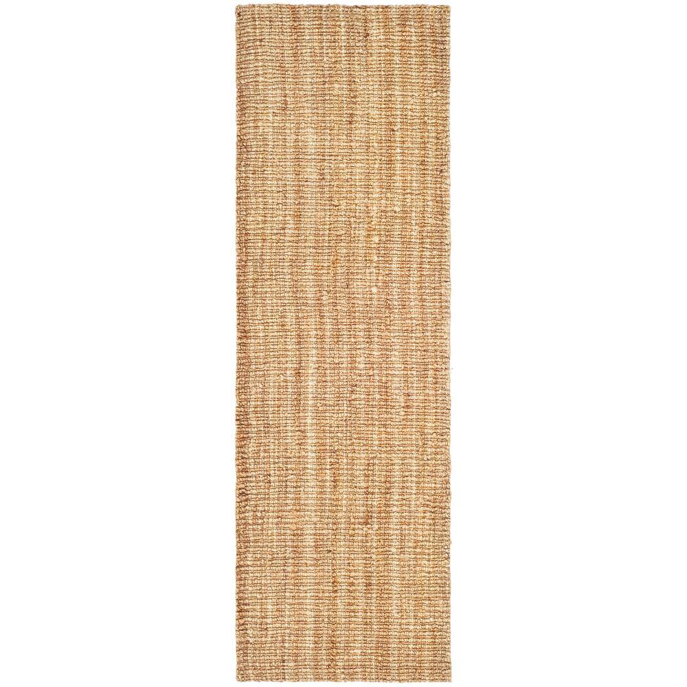 SAFAVIEH Natural Fiber Beige 3 ft. x 22 ft. Solid Runner Rug NF447A-222 ...
