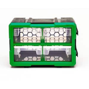 Steel Vision 2-Compartment Interlocking Small Parts Organizer, Green or ...