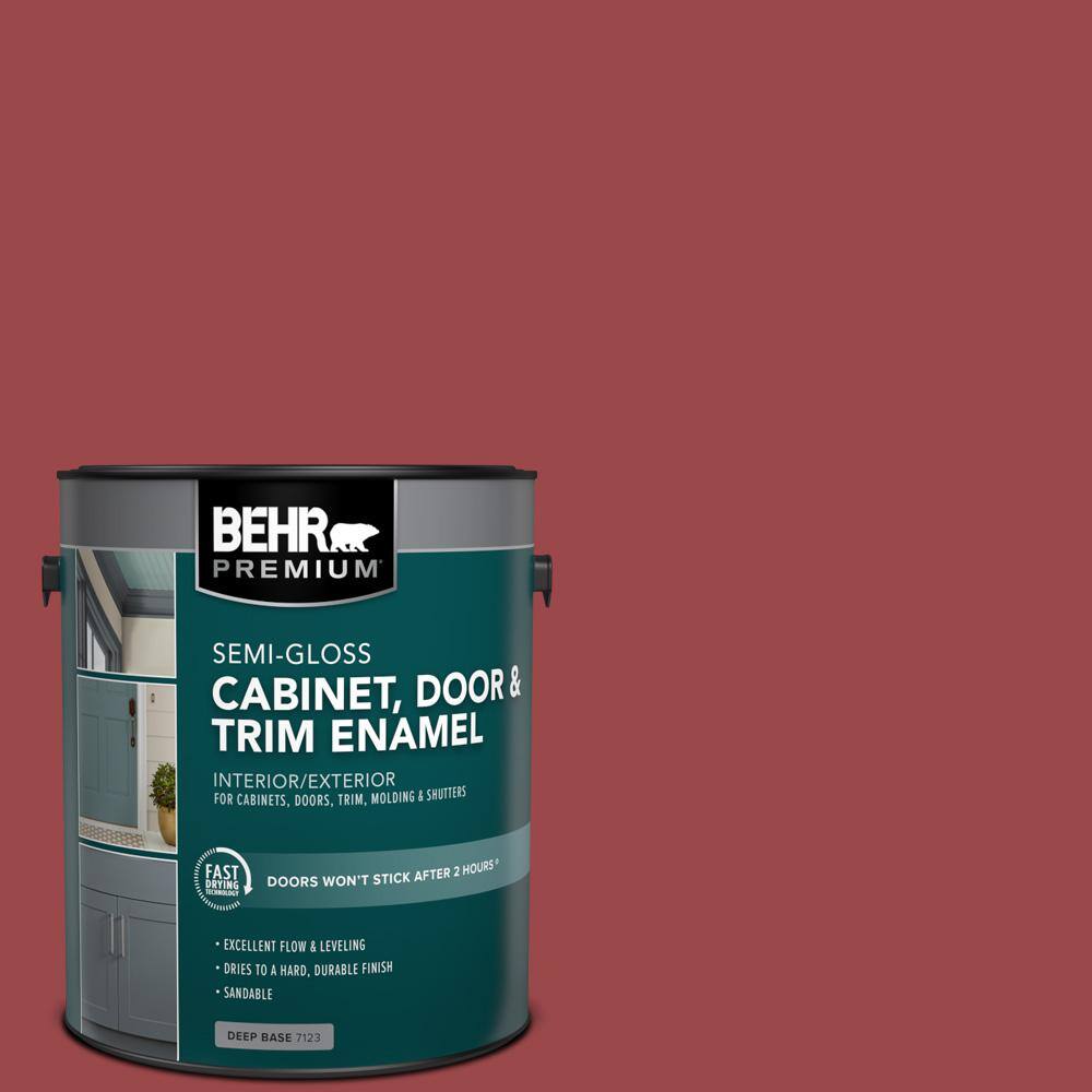 BEHR PREMIUM 1 gal. #150D-7 Regal Red Semi-Gloss Enamel Interior ...