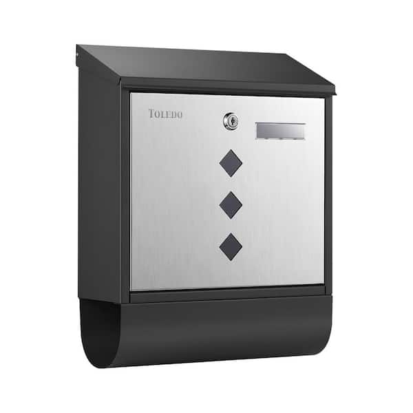 TOLEDO 304 stainless steel Mailbox keyed with black coating 12 in. x 15 ...