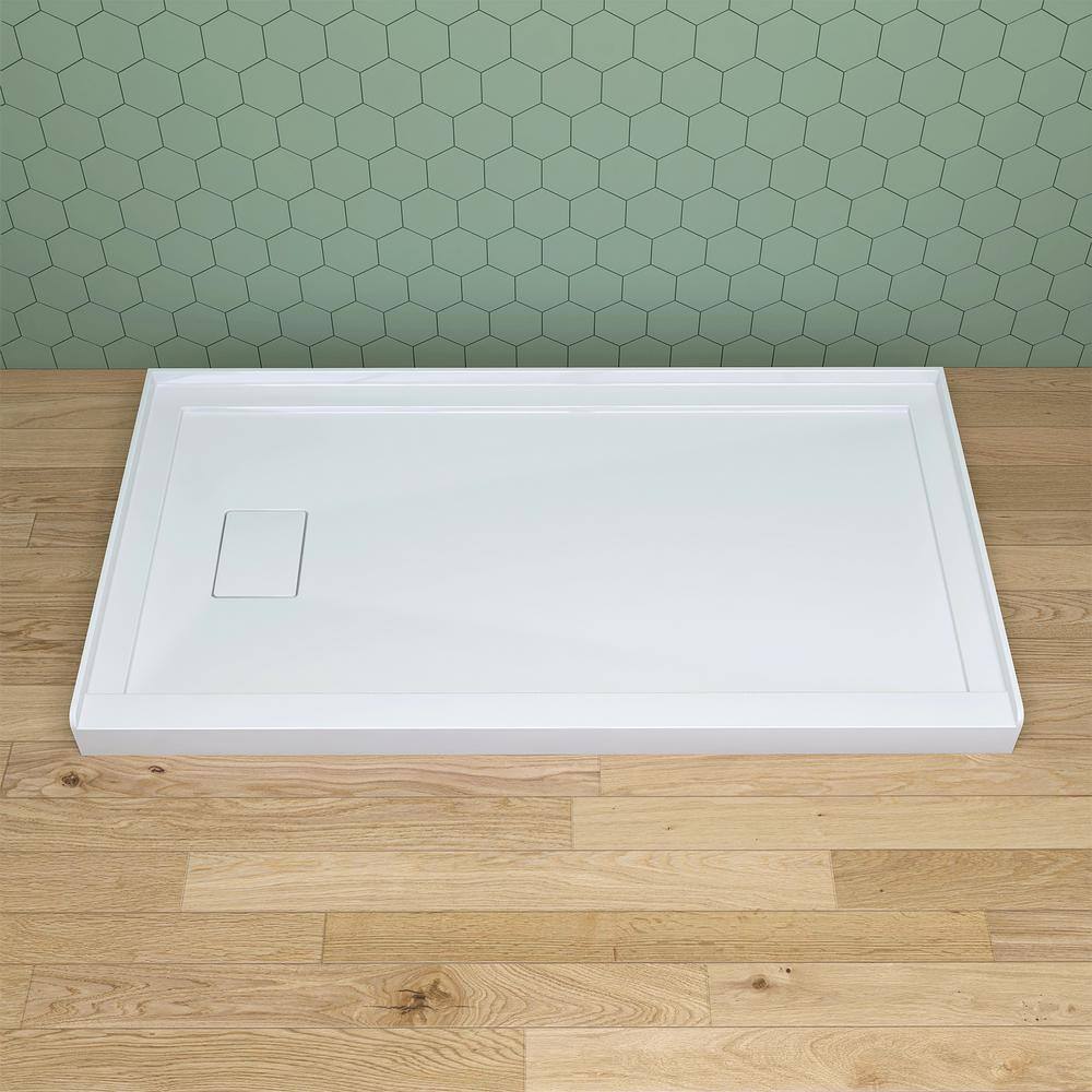 NTQ 60 in. x 32 in. Single Threshold Acrylic Shower Base Alcove Floor ...