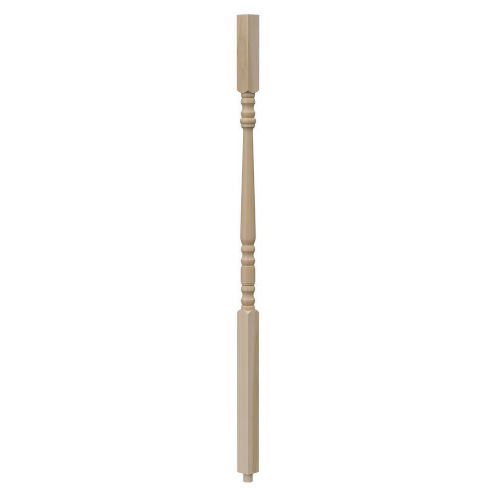 EVERMARK Stair Parts 36 in. x 1-1/4 in. 5205 Unfinished Poplar Square ...