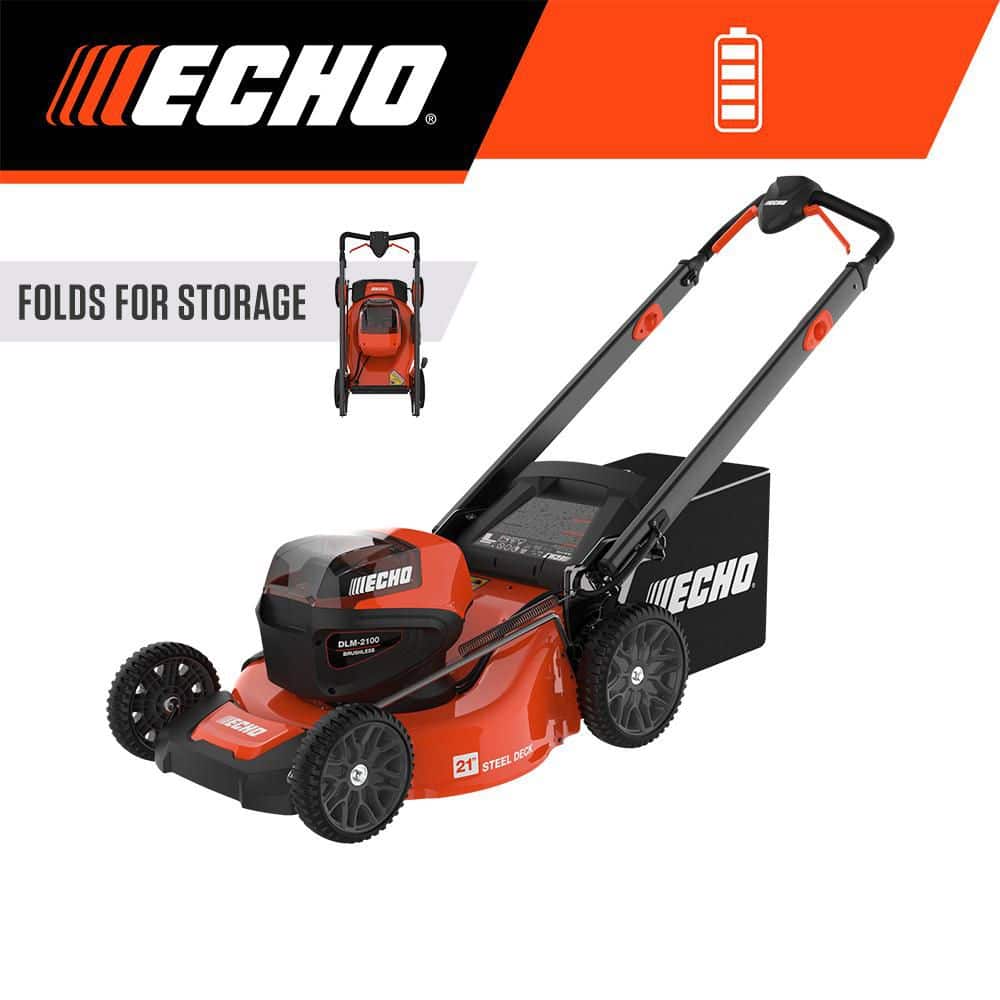 ECHO 21 in. 56-Volt Cordless Battery Walk Behind Push Lawn Mower Tool Only DLM-2100BT - The Home ...