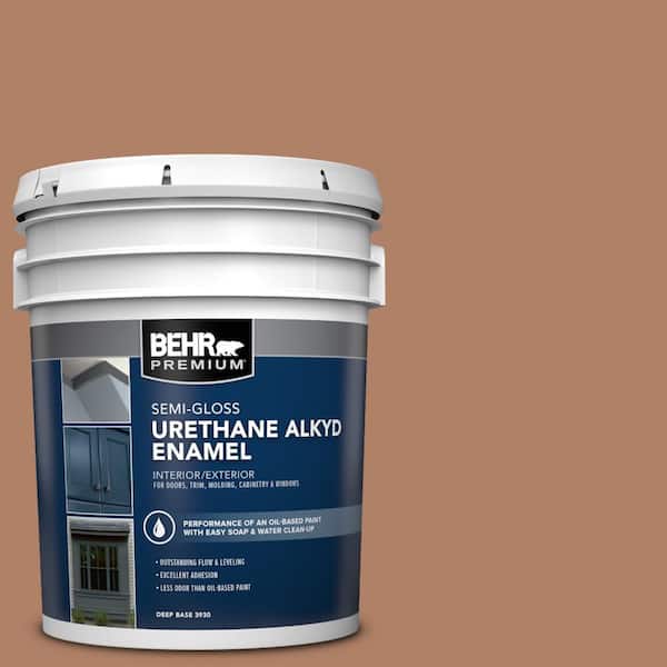 BEHR PREMIUM 5 gal. #S210-5 Cider Spice Urethane Alkyd Semi-Gloss ...