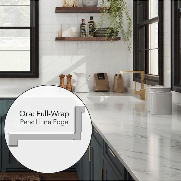 Hampton Bay 10 ft. Straight Laminate Countertop in Textured Calcutta ...