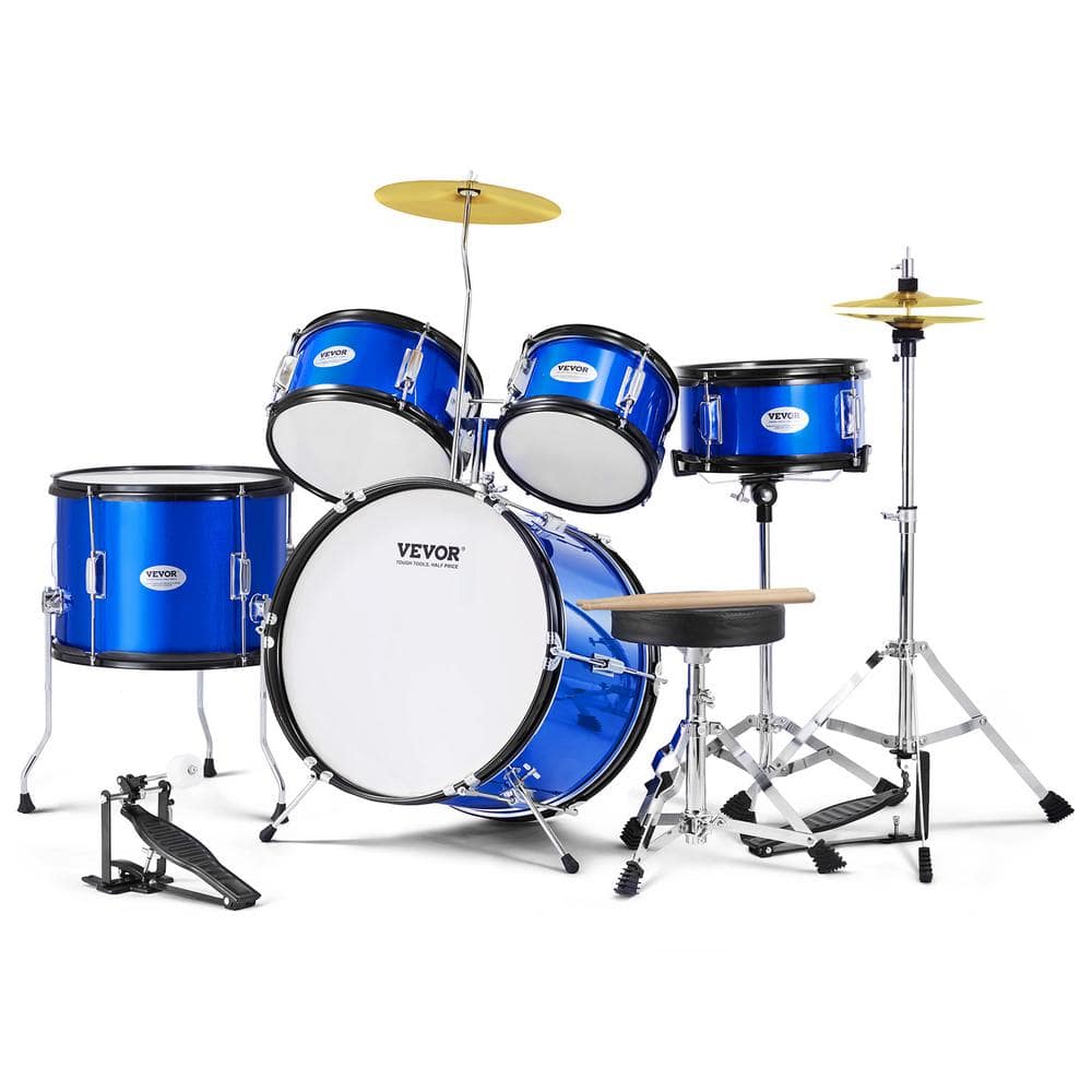 VEVOR Kids Drum Set 16 in. Beginner Full Drum Set with Bass Toms Snare ...