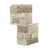 GenStone Stacked Stone Vanilla Bean 24 in. x 12 in. Faux Stone Siding Outside Corner Panel ...