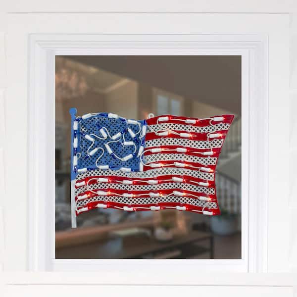 Lighted Flag Decorations Waterproof LED American Flag Lights – 4th