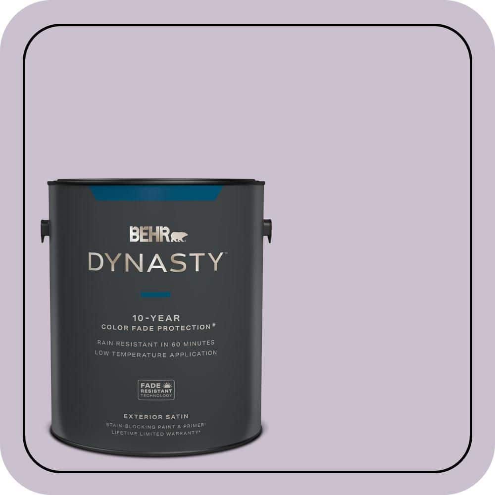 BEHR DYNASTY 1 gal. #S100-2 Romantic Poetry Satin Enamel Exterior Stain-Blocking Paint & Primer ...
