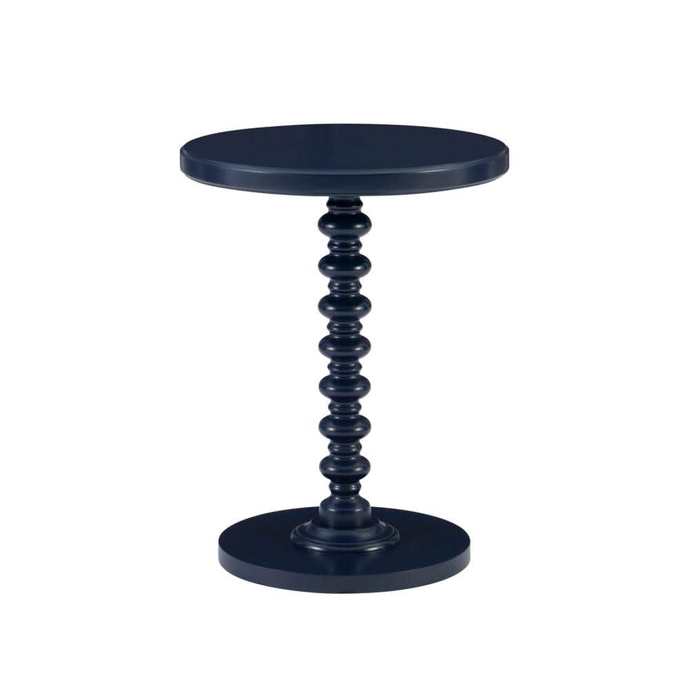 Linon Home Decor Spencer 17 in. Navy Blue Round Wood End Table HD222010 ...