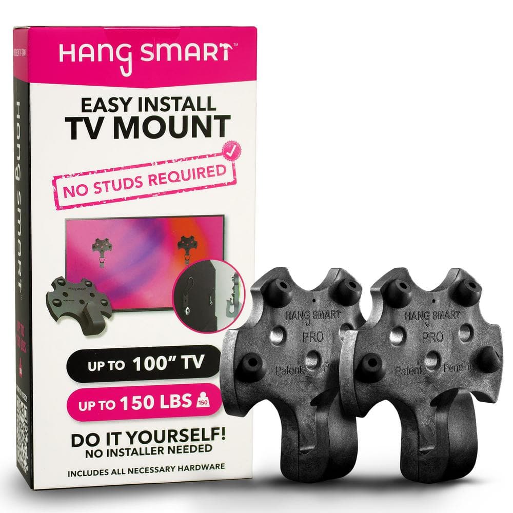 Hang Smart TV No-Stud DIY TV Wall Mount Holds up to 150 lbs., 19 in ...