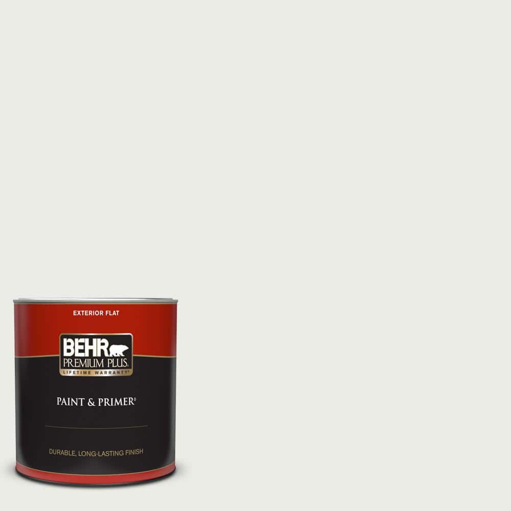 BEHR PREMIUM PLUS 1 qt. #780E-2 Full Moon Flat Exterior Paint & Primer ...
