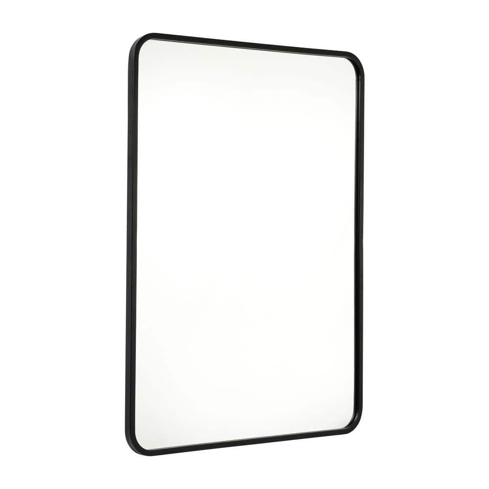 Carnegy Avenue 30 in. W x 40 in. H Matte Black Wall Mounted Mirror CGA ...