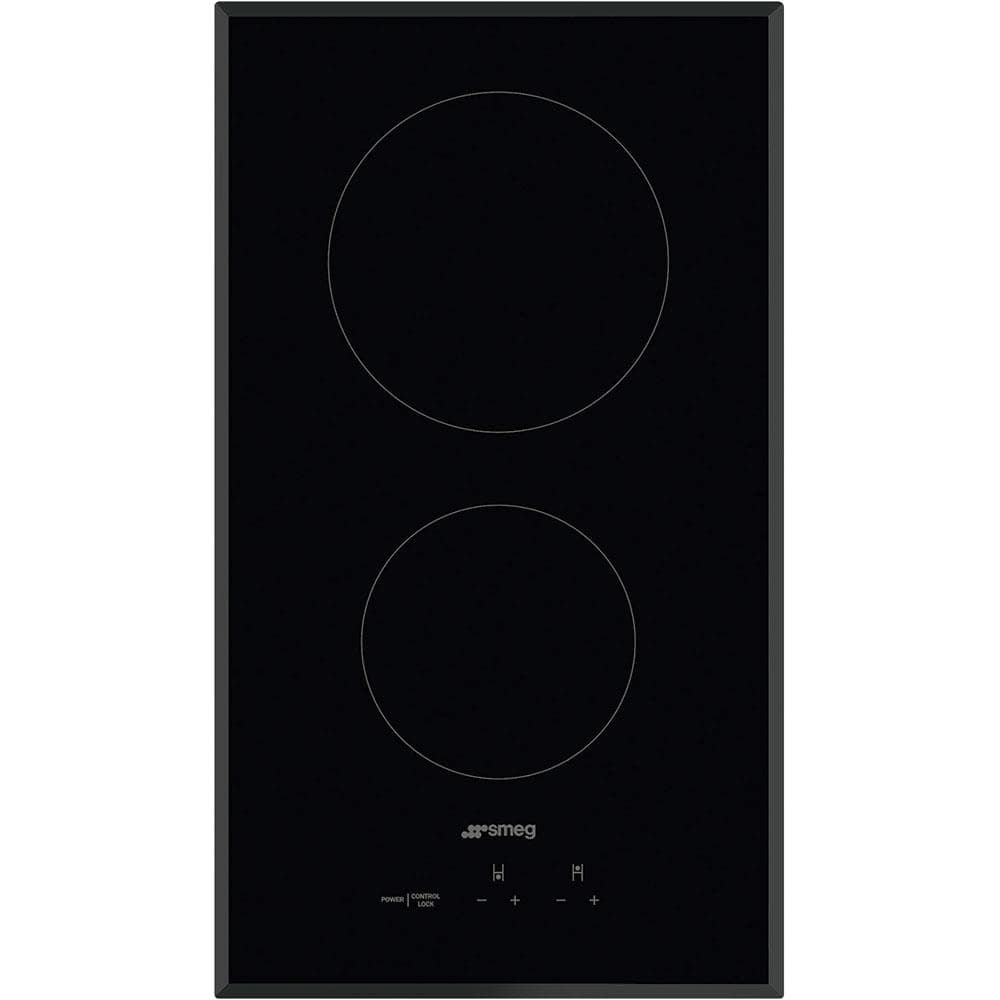 smeg 12" Ceramic Electric Cooktop. 2 Zones. Beveled Edges. Black ...