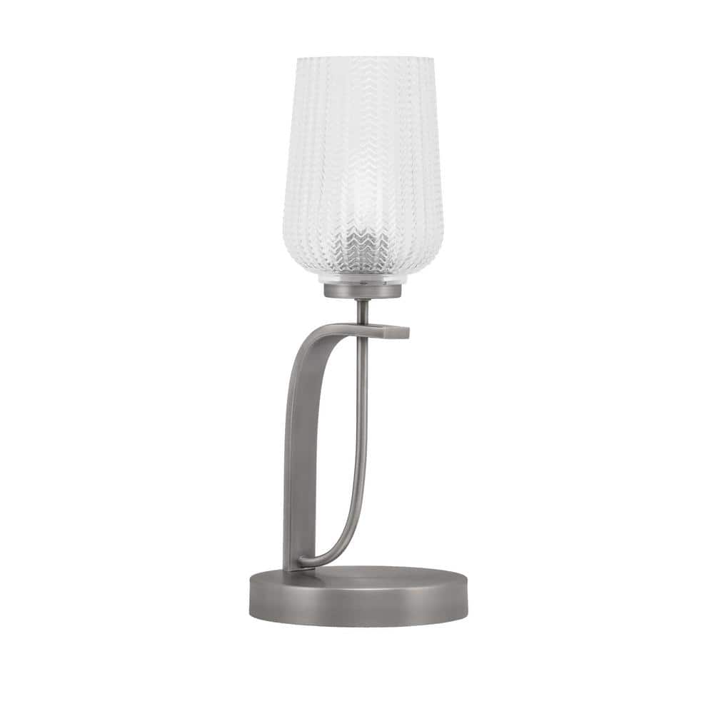 Olympia 17.75 in. Graphite Piano Desk Lamp with Clear Textured Glass ...