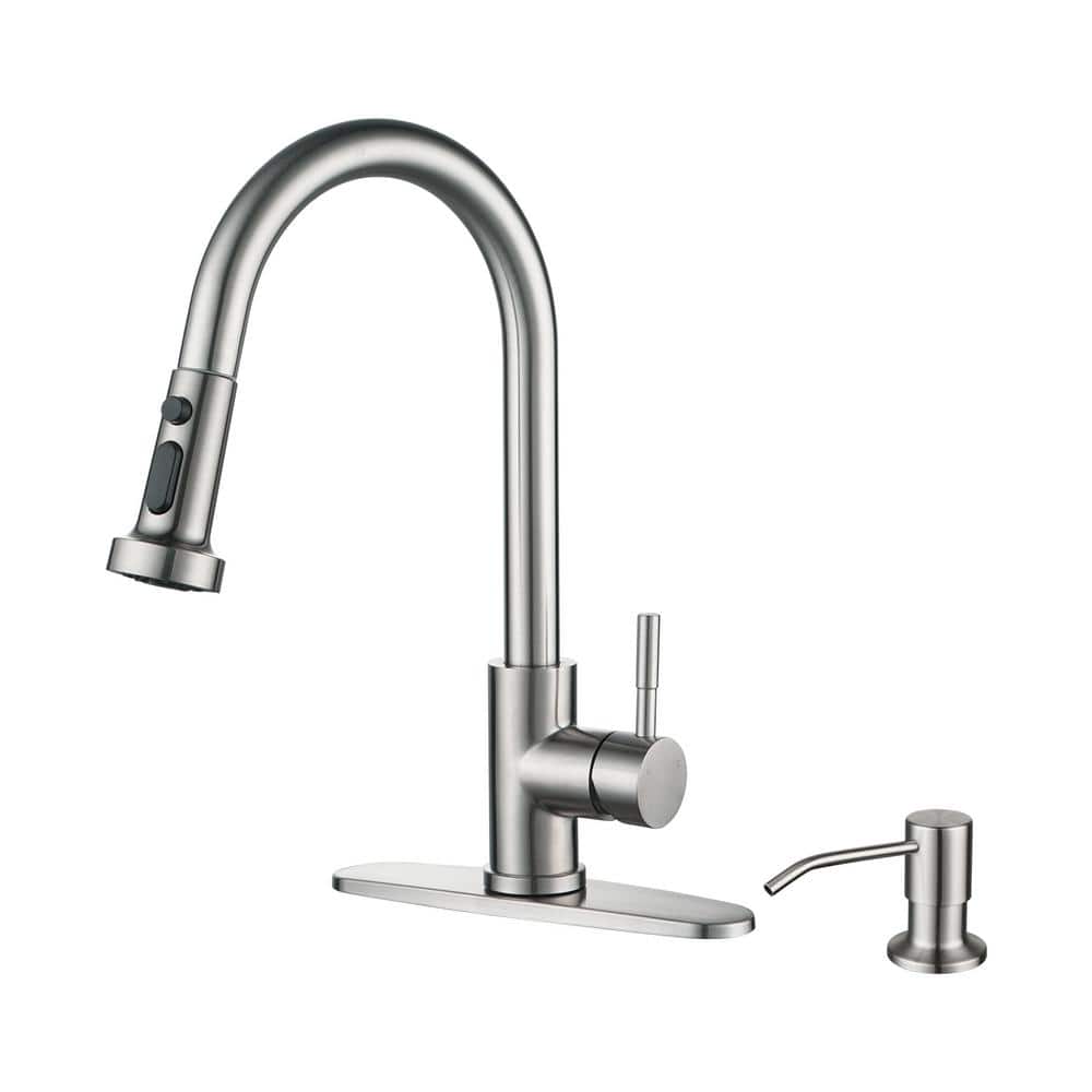 ARCORA Single Handle Pull-Down Sprayer Kitchen Faucet Set Stainless ...