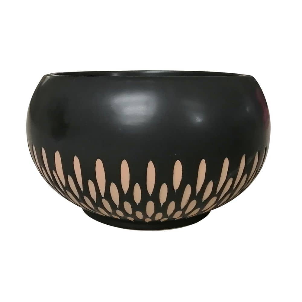 Southern Patio Ava 9 qt. Ceramic Round Planter (L x 12 in. W x 12 in. H ...
