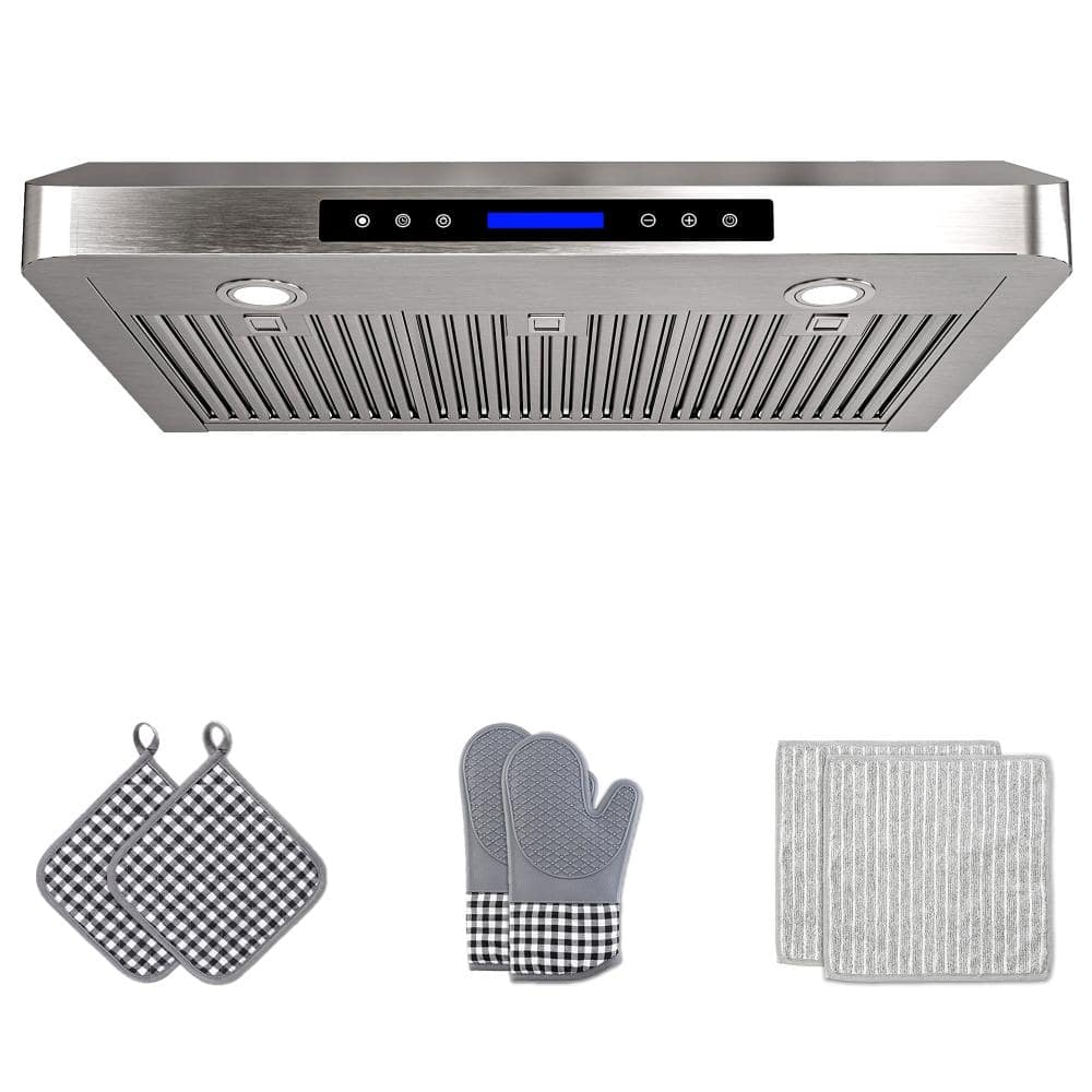 INATECK 36 in. 900 CFM Ducted Under Cabinet Range Hood with 3-Venting ...